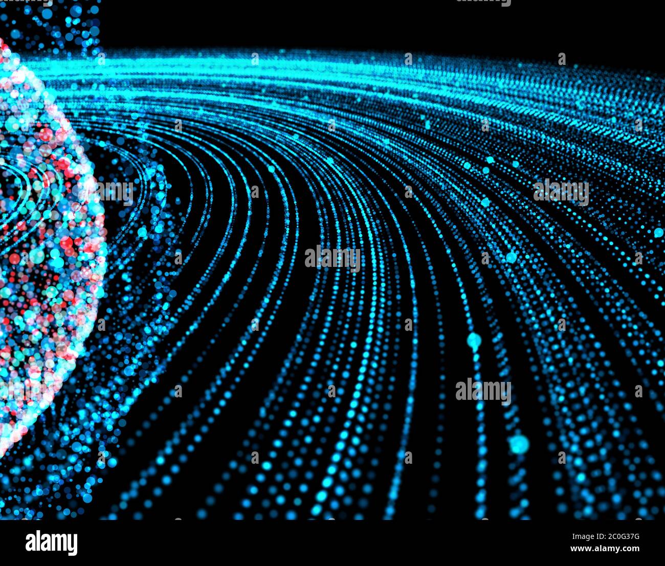 Technology particle planet Stock Photo - Alamy