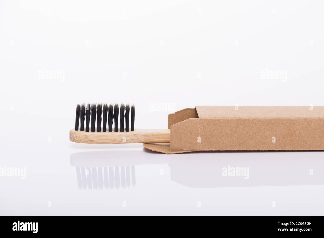 Close-up side profile view photo of eco-friendly packed in recycled ...