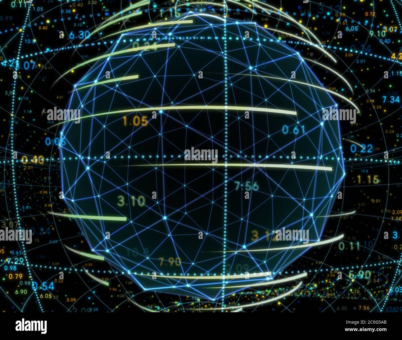Technology particle planet, data transmission Stock Photo - Alamy