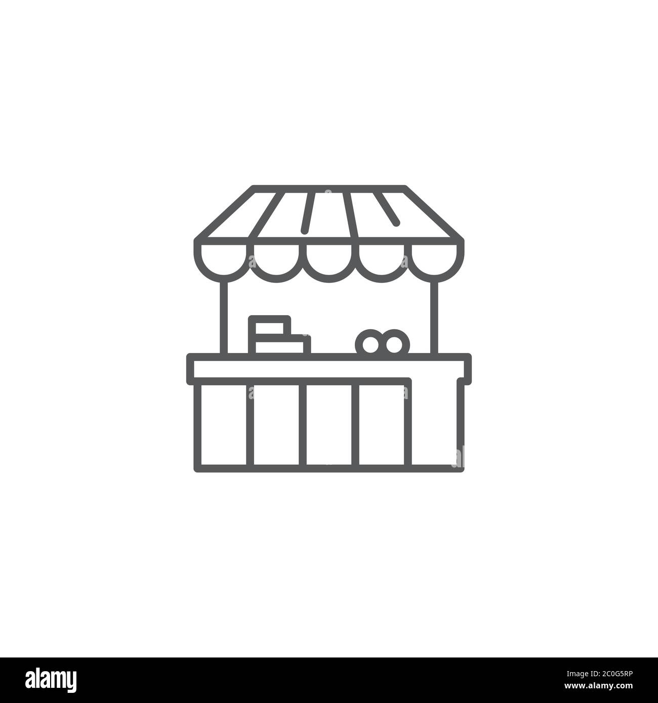 Farmers market stall vector icon symbol isolated on white background ...