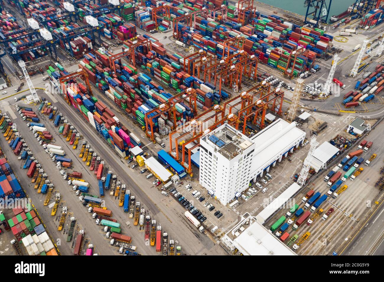 Kwai Tsing , Hong Kong 09 October 2018:- Cargo Container Port in Hong ...