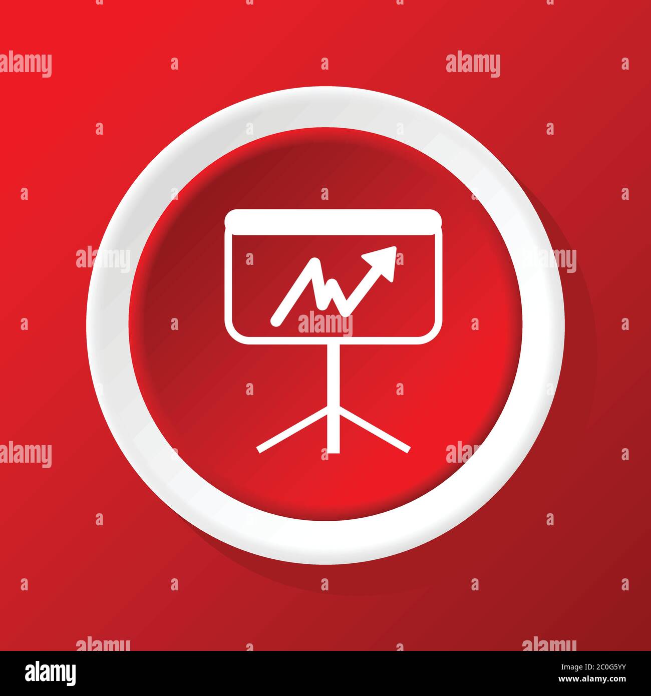 Graphic presentation icon on red Stock Photo - Alamy