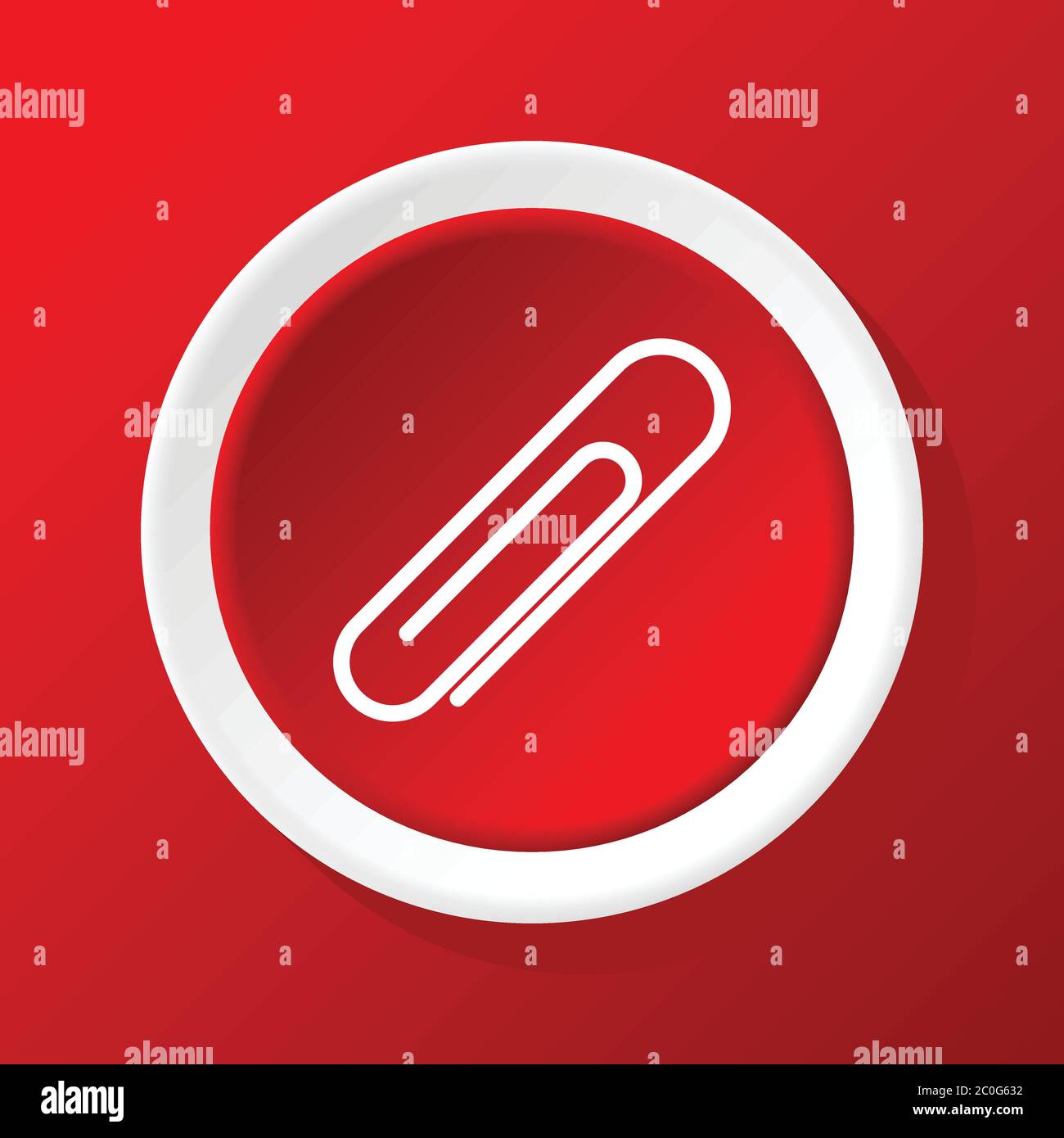 Paperclip icon on red Stock Photo - Alamy