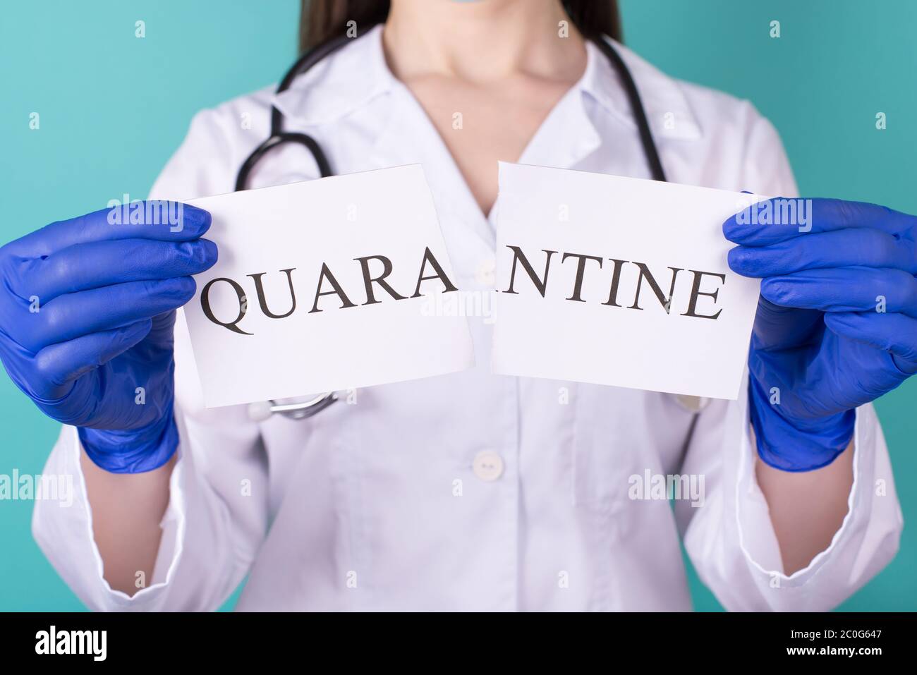 Quarantine is over free people freedom concept. Close-up cropped photo ...