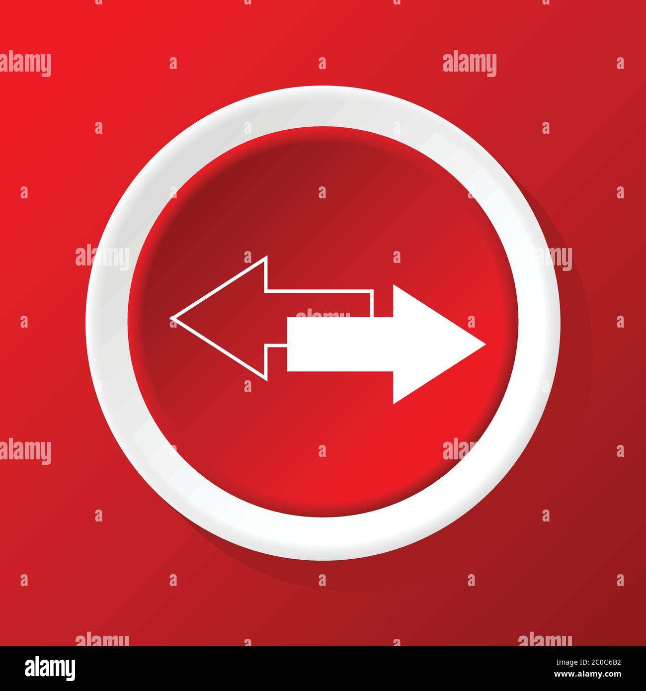 Opposite arrows icon on red Stock Photo - Alamy