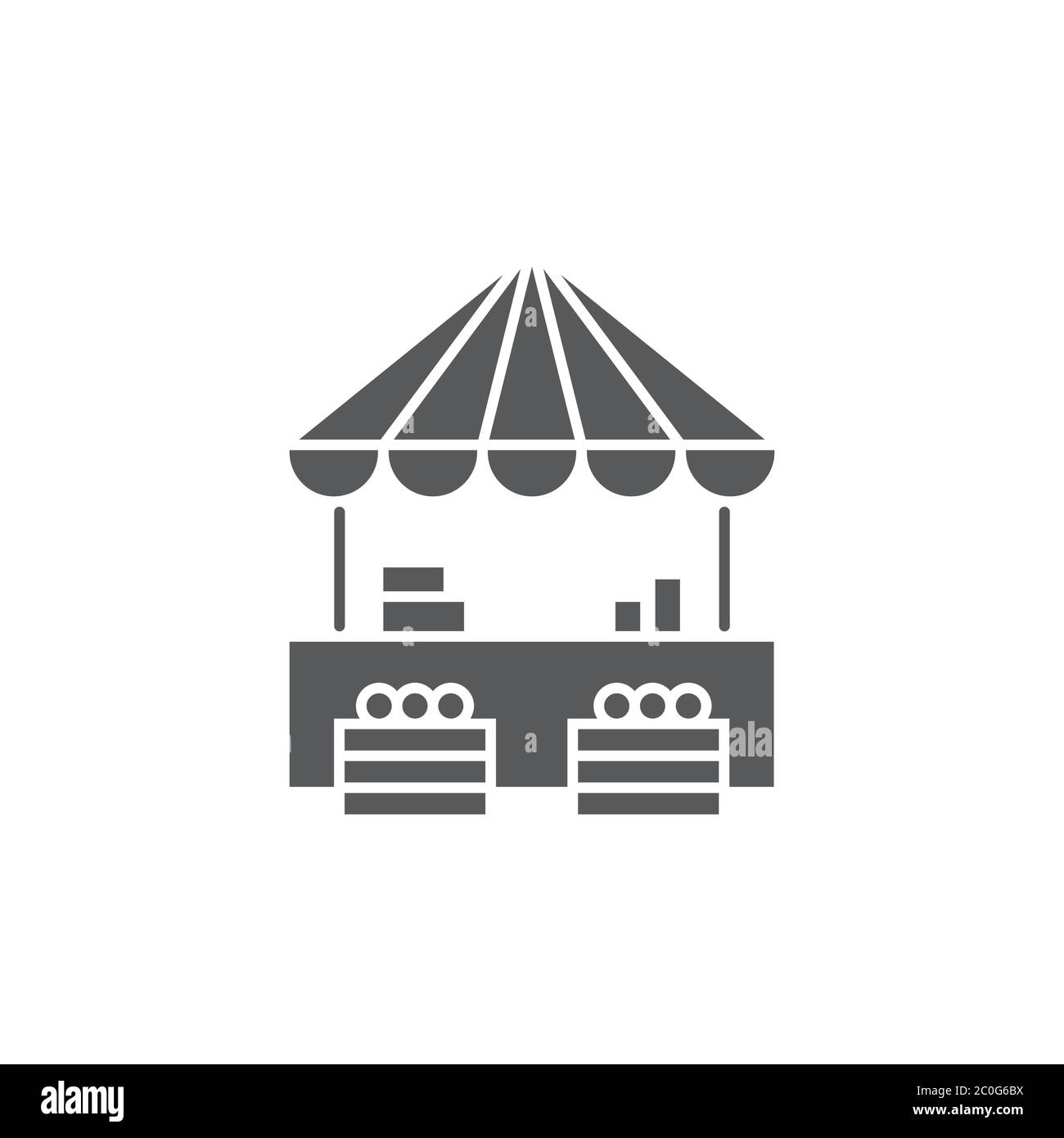 Farmers market stall vector icon symbol isolated on white background ...