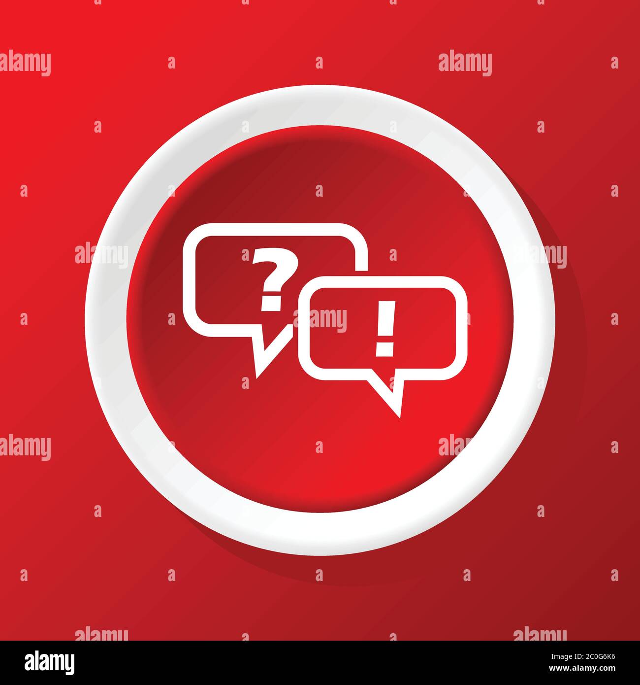 Question answer icon on red Stock Photo - Alamy