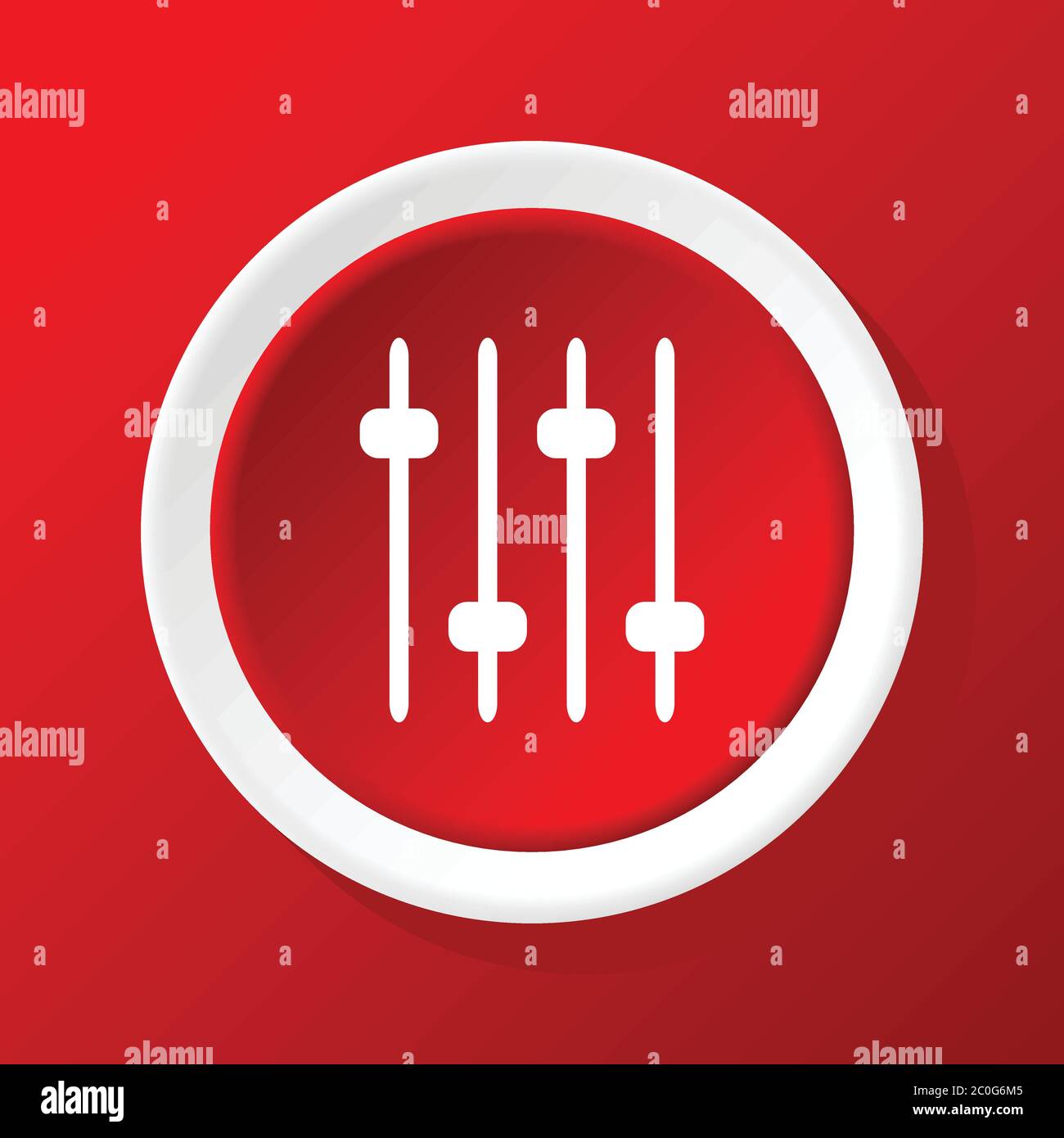 Equalizer icon on red hi-res stock photography and images - Alamy