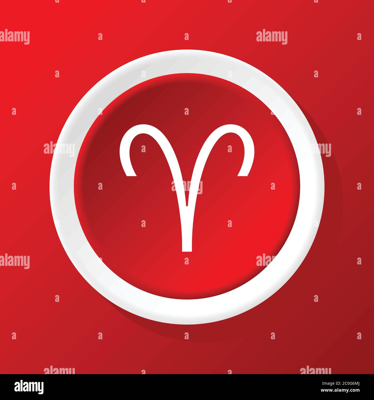 Aries icon on red Stock Photo - Alamy