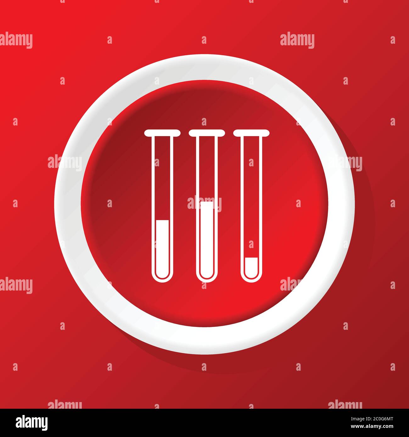 Test tubes icon on red Stock Photo - Alamy