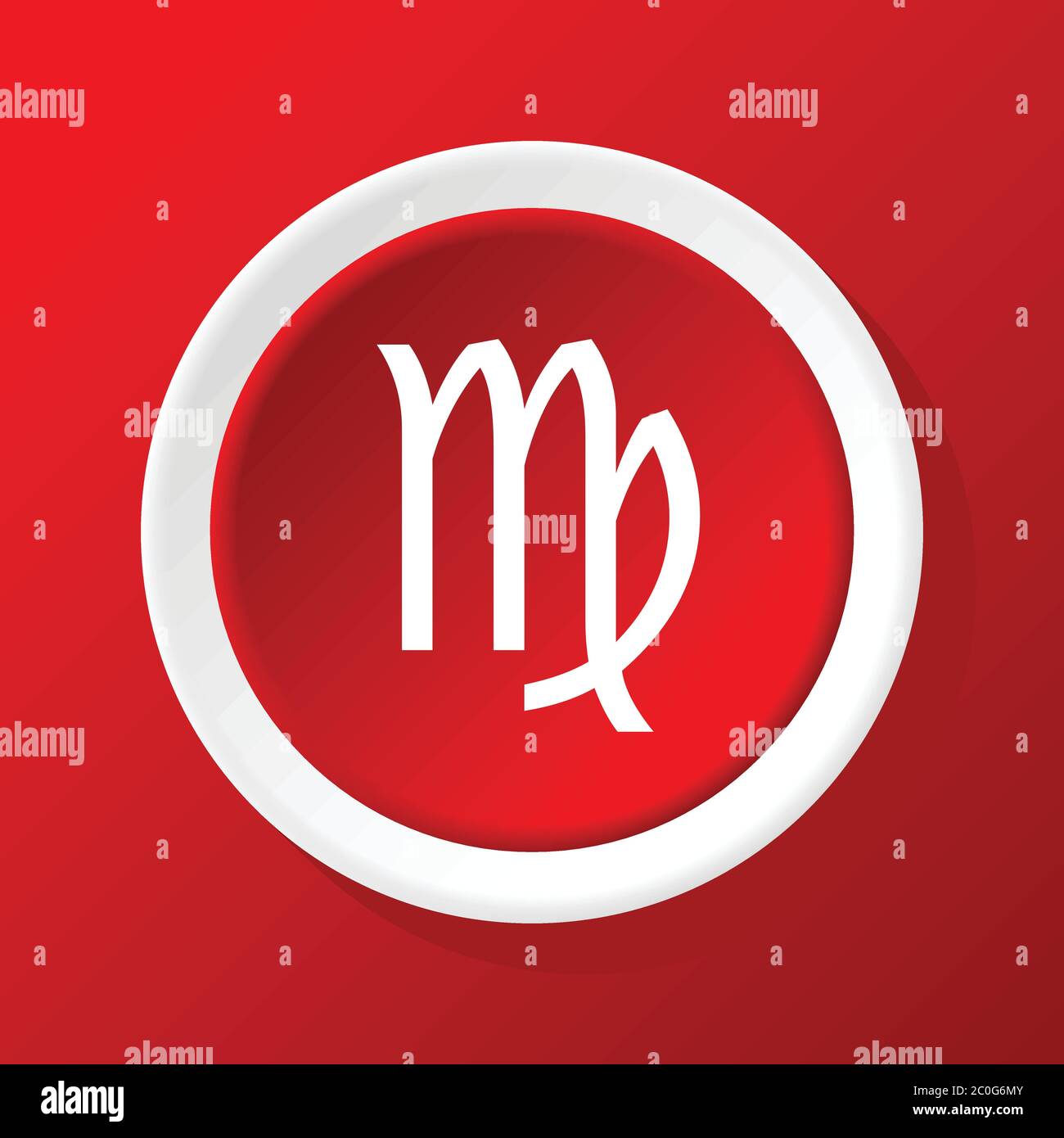 Virgo icon on red Stock Photo - Alamy
