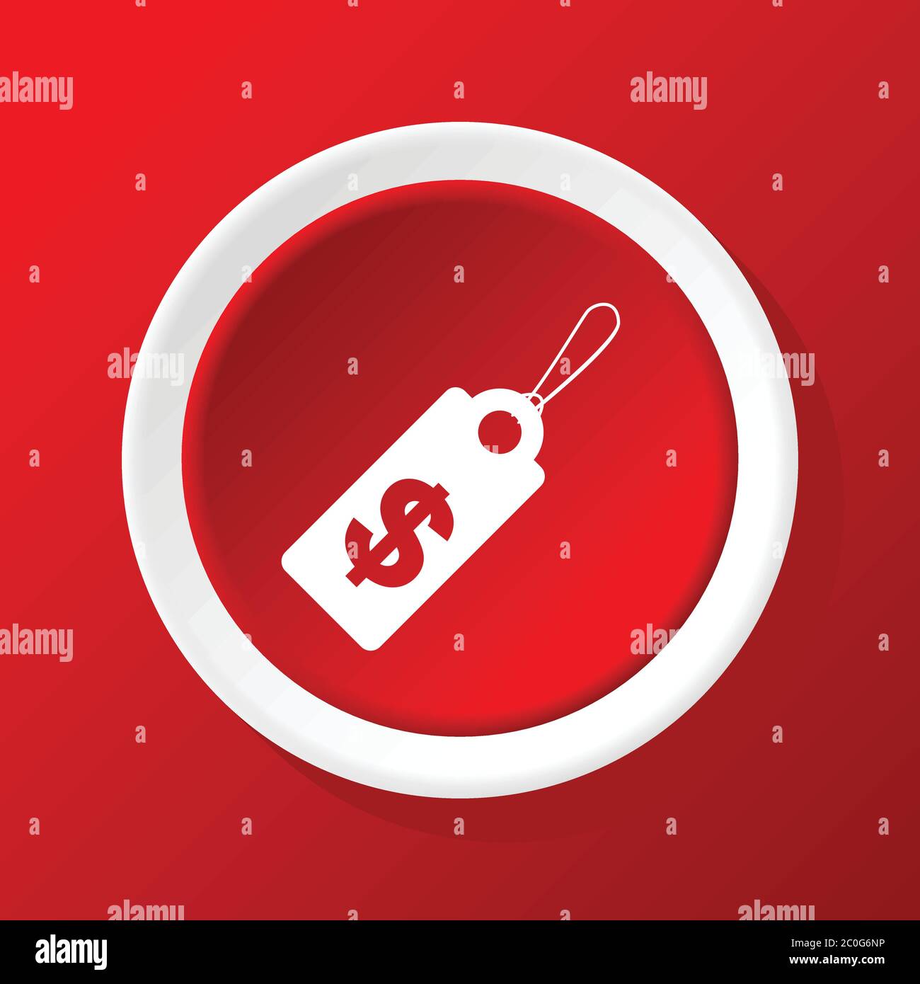 Dollar price icon on red Stock Photo - Alamy