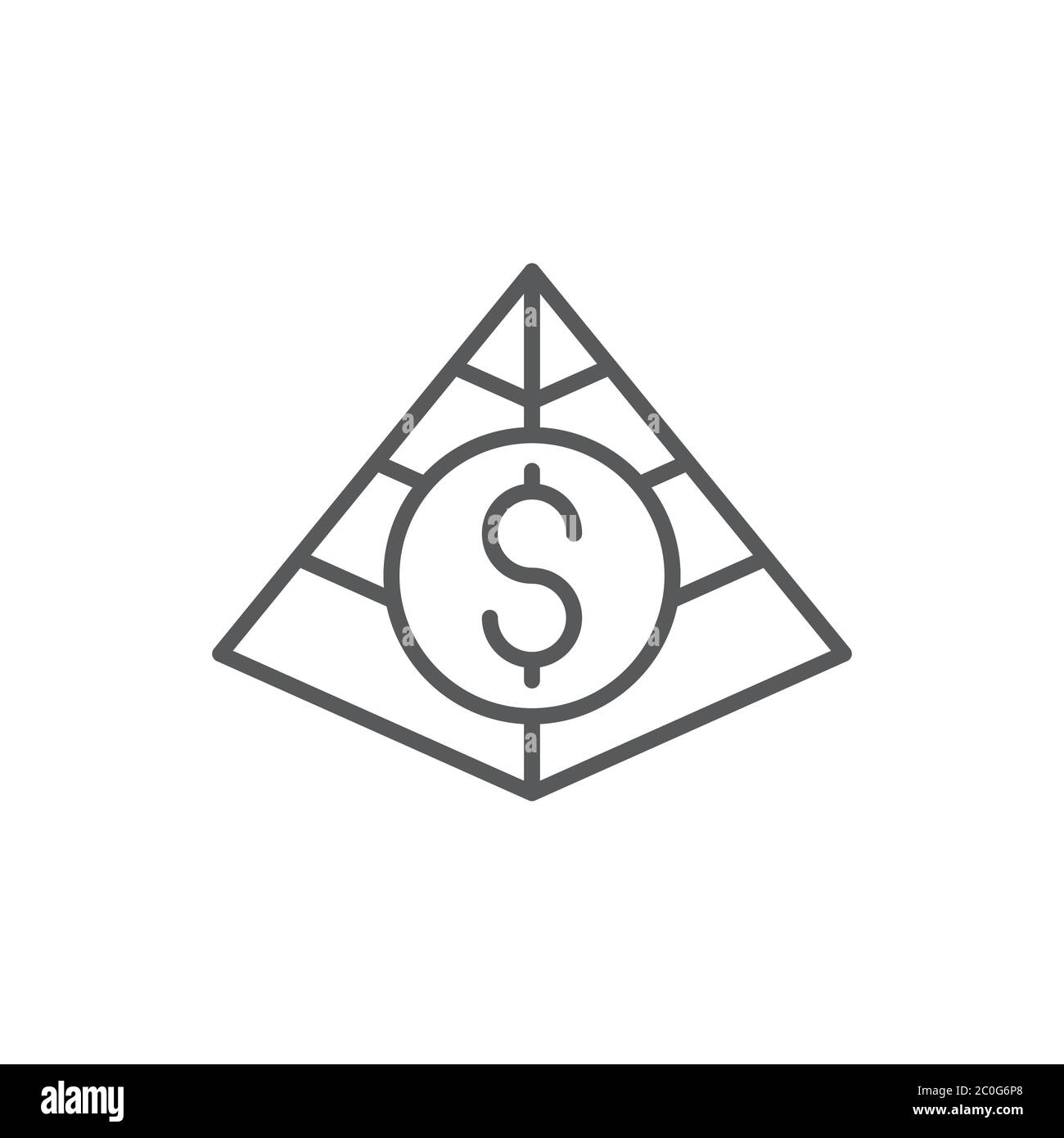 Financial pyramid vector icon symbol isolated on white background Stock ...