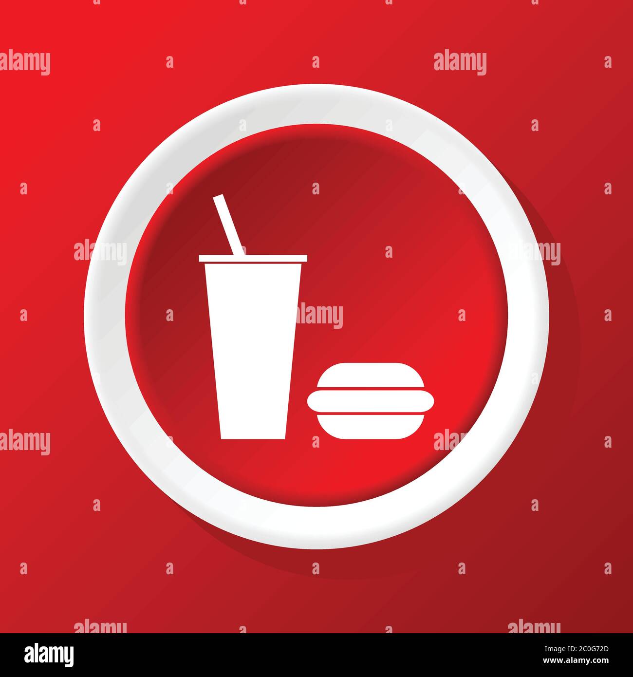 Fastfood icon on red Stock Photo - Alamy