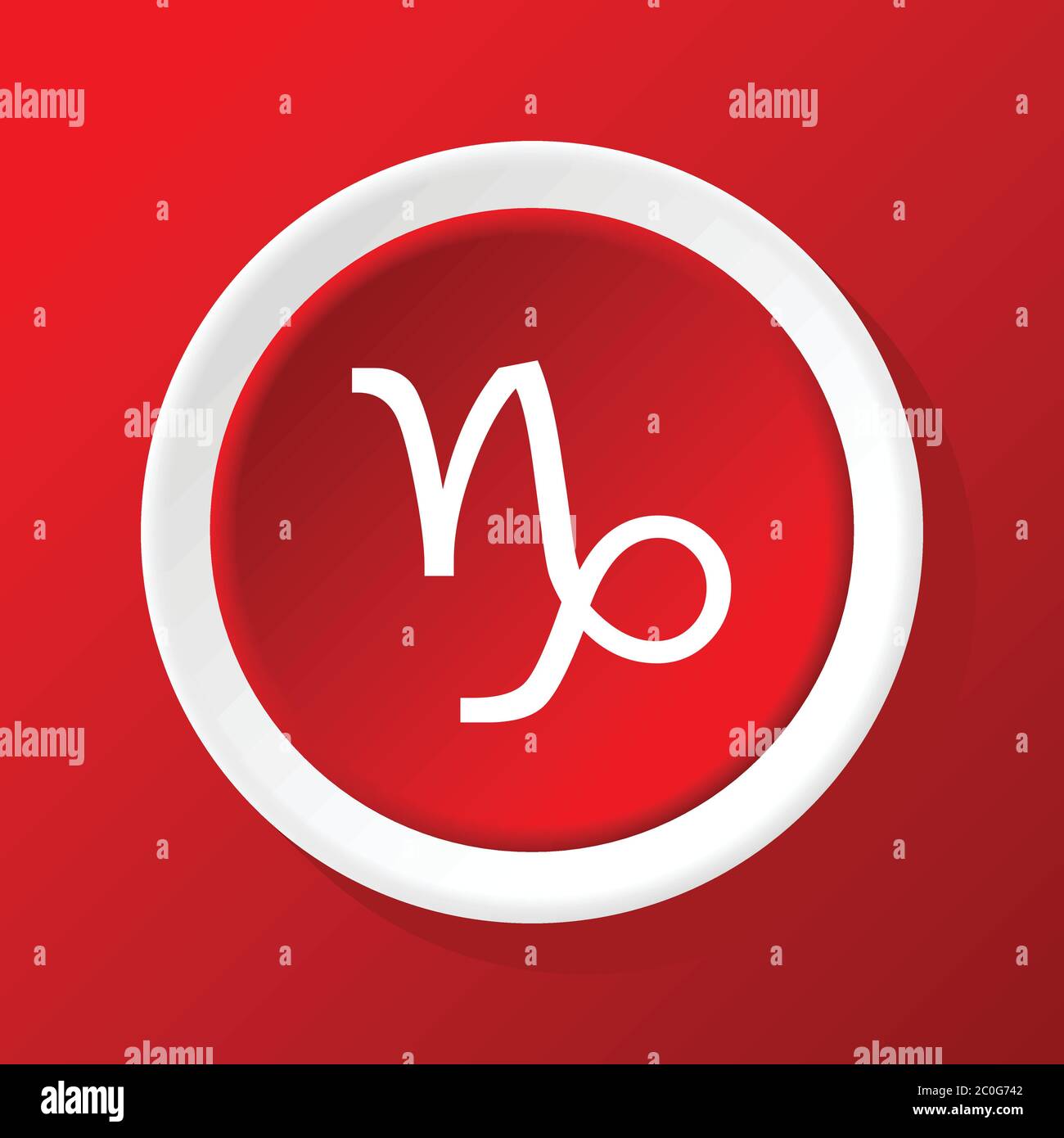 Capricorn icon on red Stock Photo - Alamy
