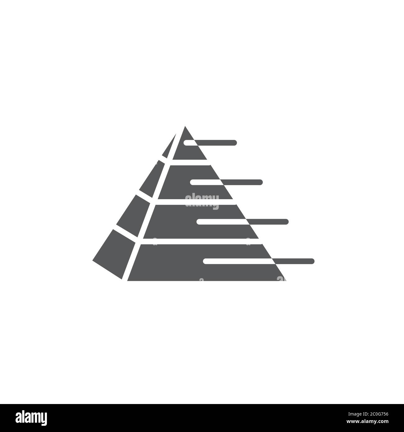 Financial pyramid vector icon symbol isolated on white background Stock ...