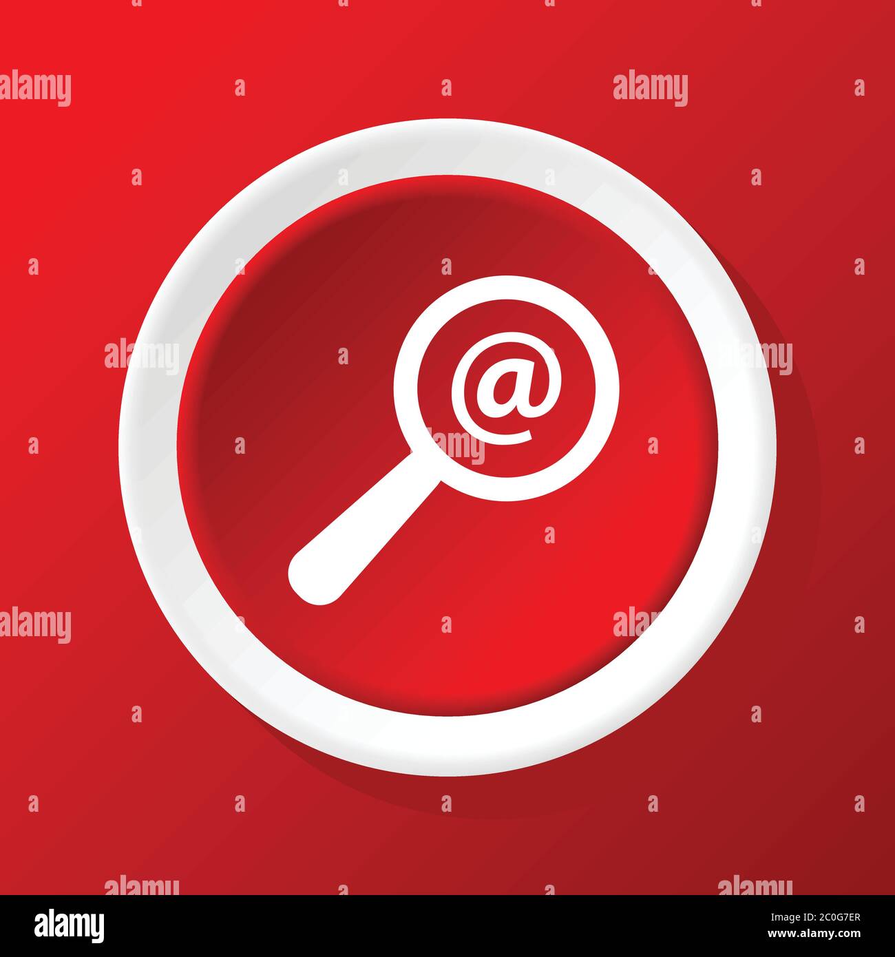 Searching mail icon on red Stock Photo - Alamy