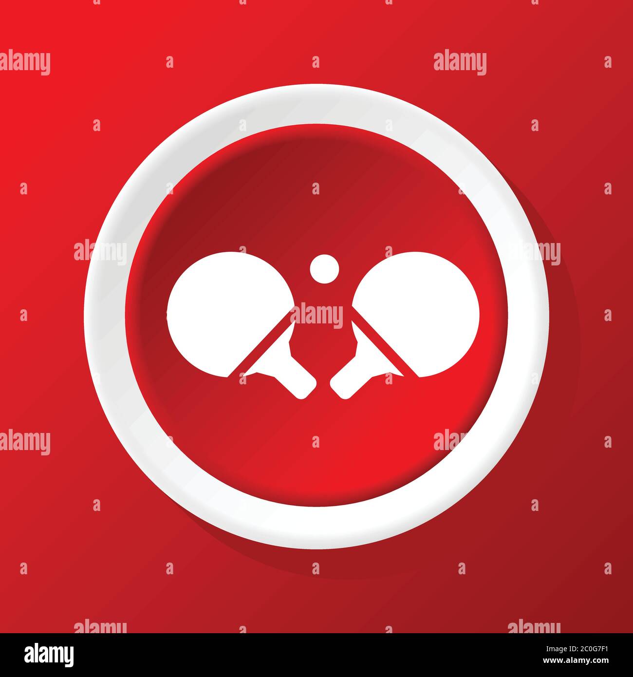 Ping-pong rackets icon on red Stock Photo - Alamy