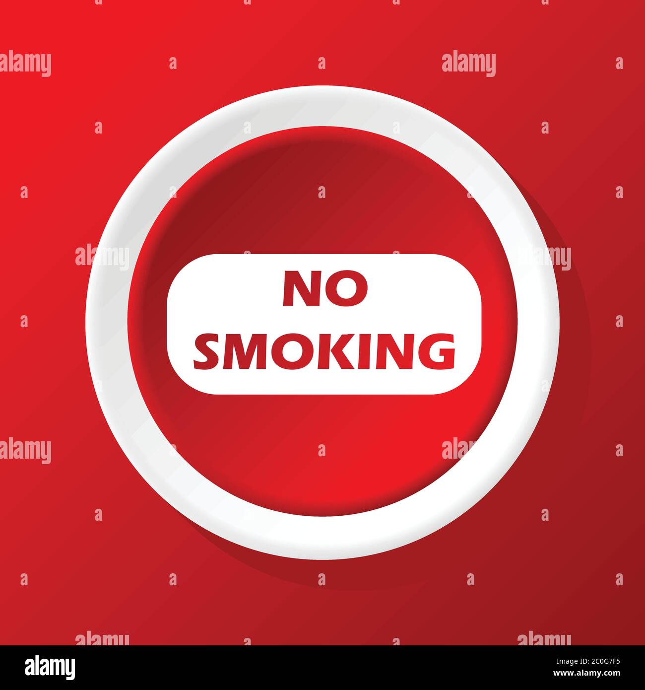 No smoking icon on red Stock Photo - Alamy