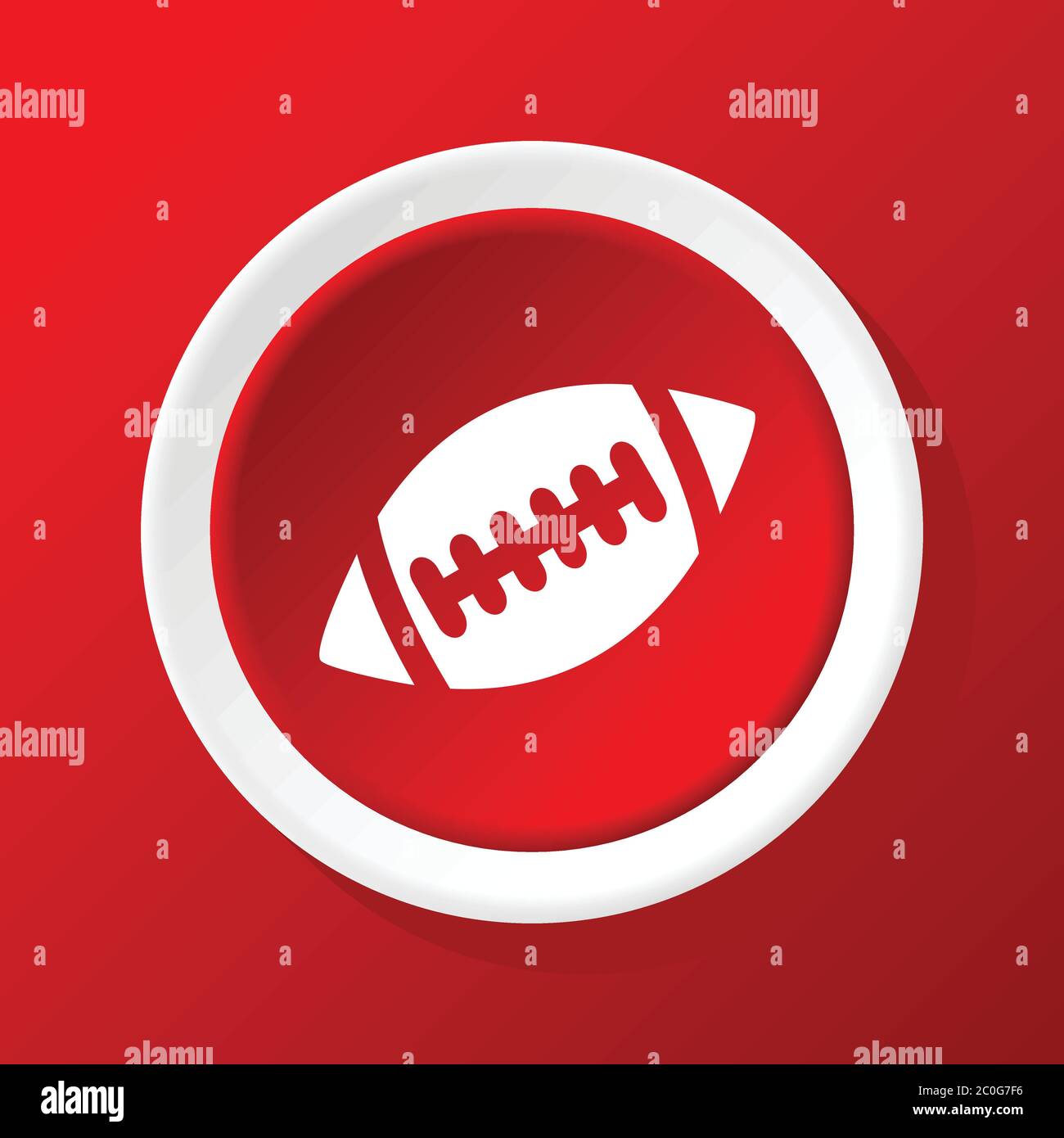 Rugby ball icon on red Stock Photo - Alamy