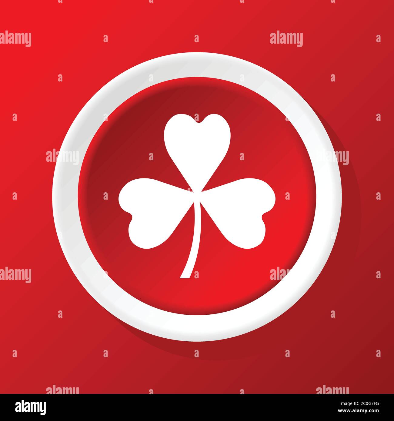 Clover icon on red Stock Photo - Alamy