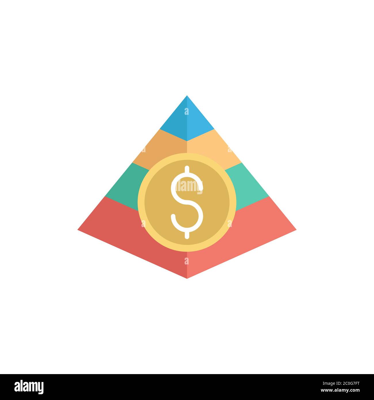 Financial pyramid vector icon symbol isolated on white background Stock ...