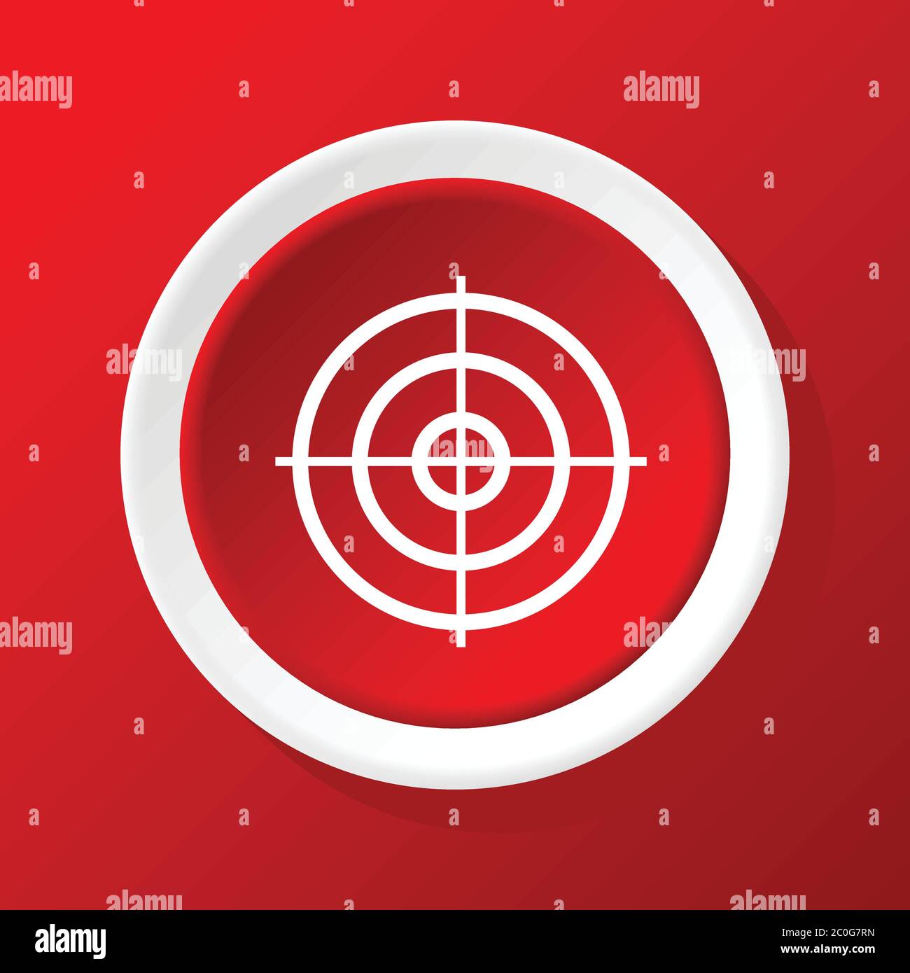 Aim icon on red Stock Photo - Alamy