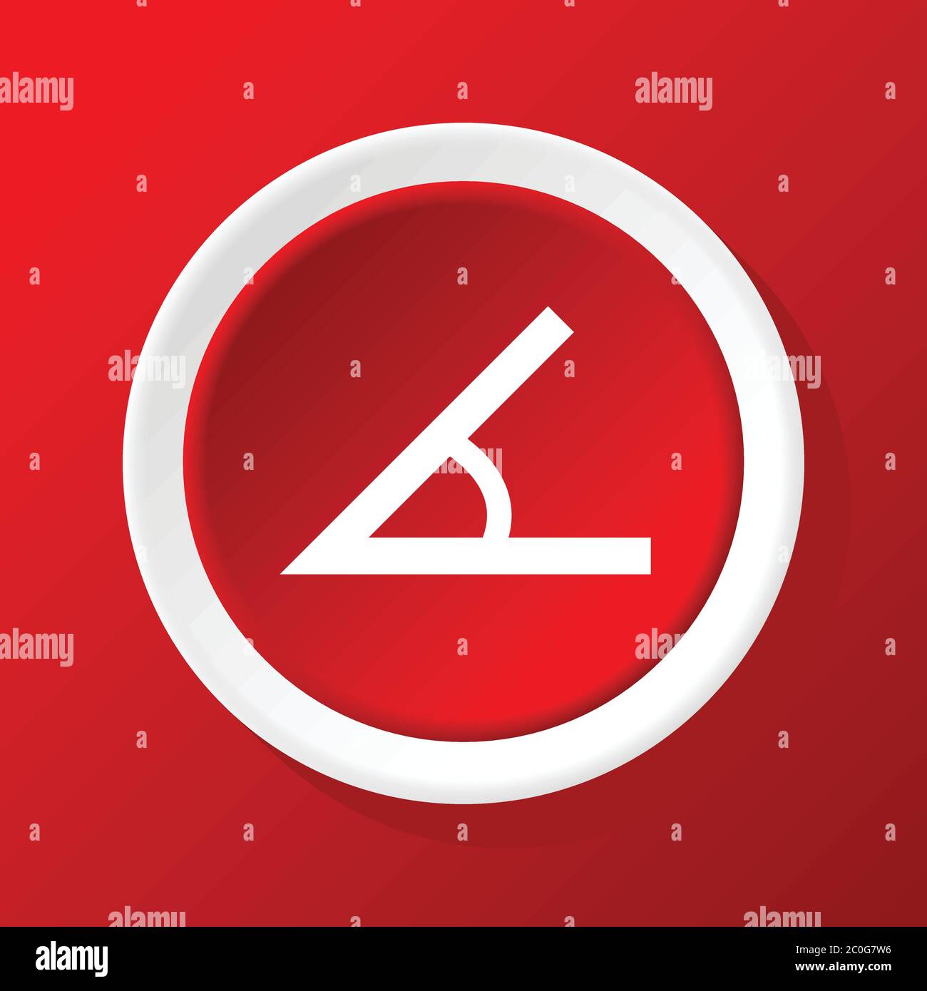 Angle icon on red Stock Photo - Alamy