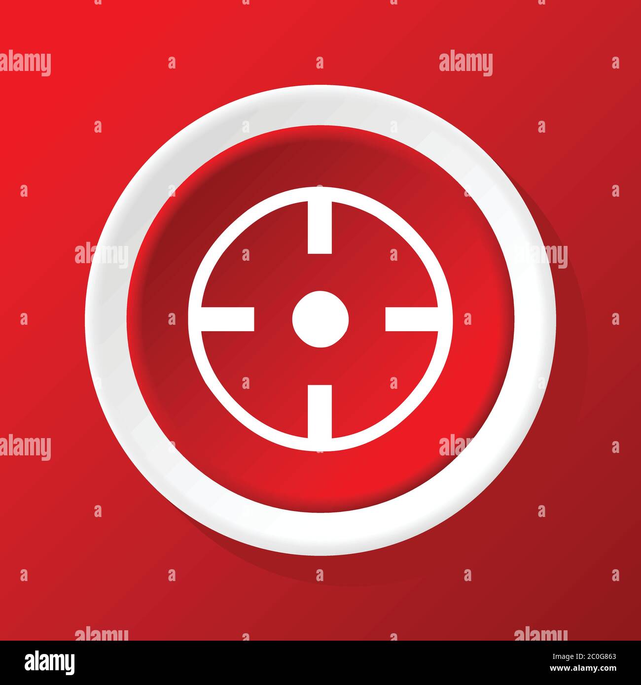 Target icon on red Stock Photo - Alamy