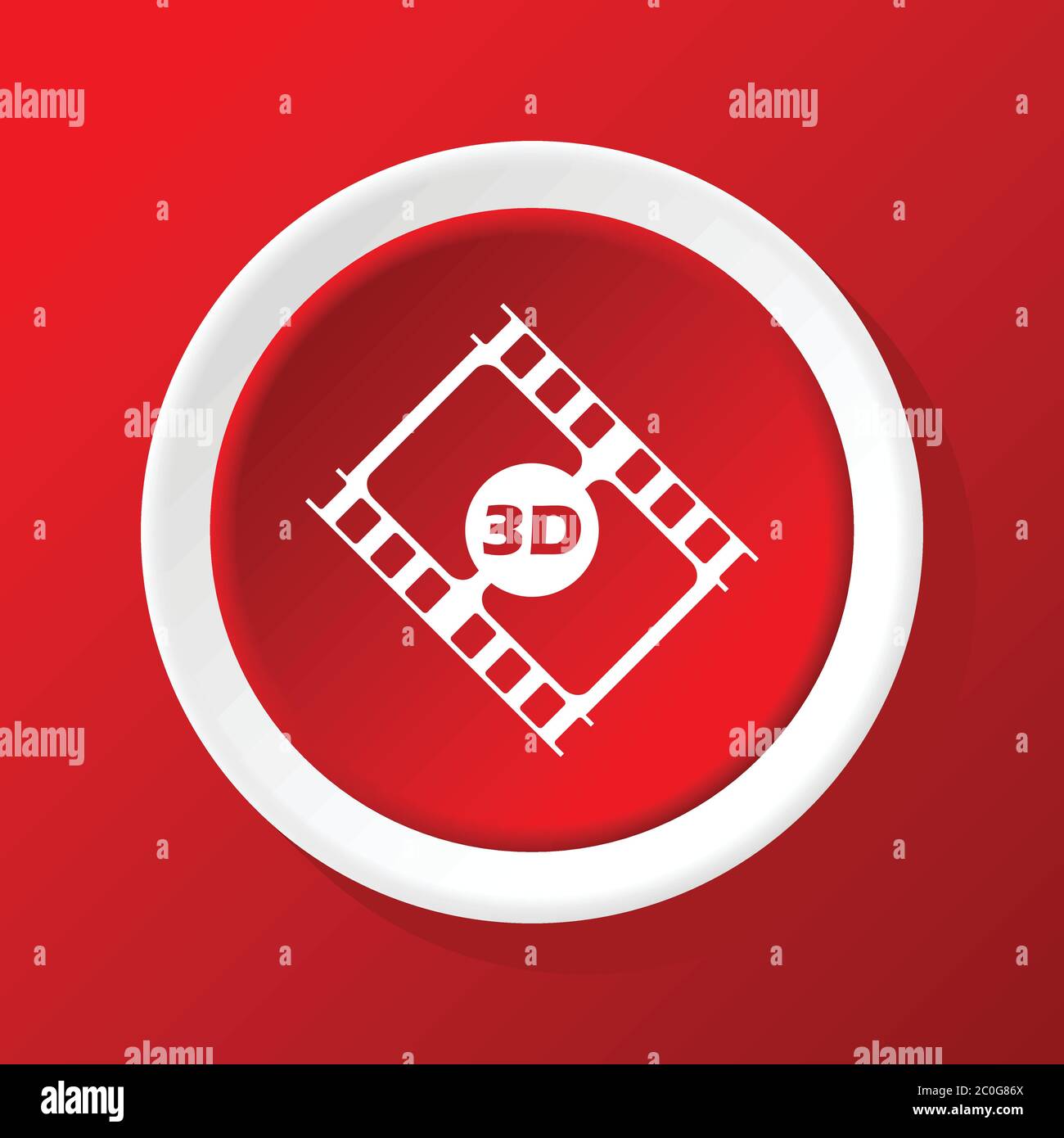 3D film icon on red Stock Photo - Alamy