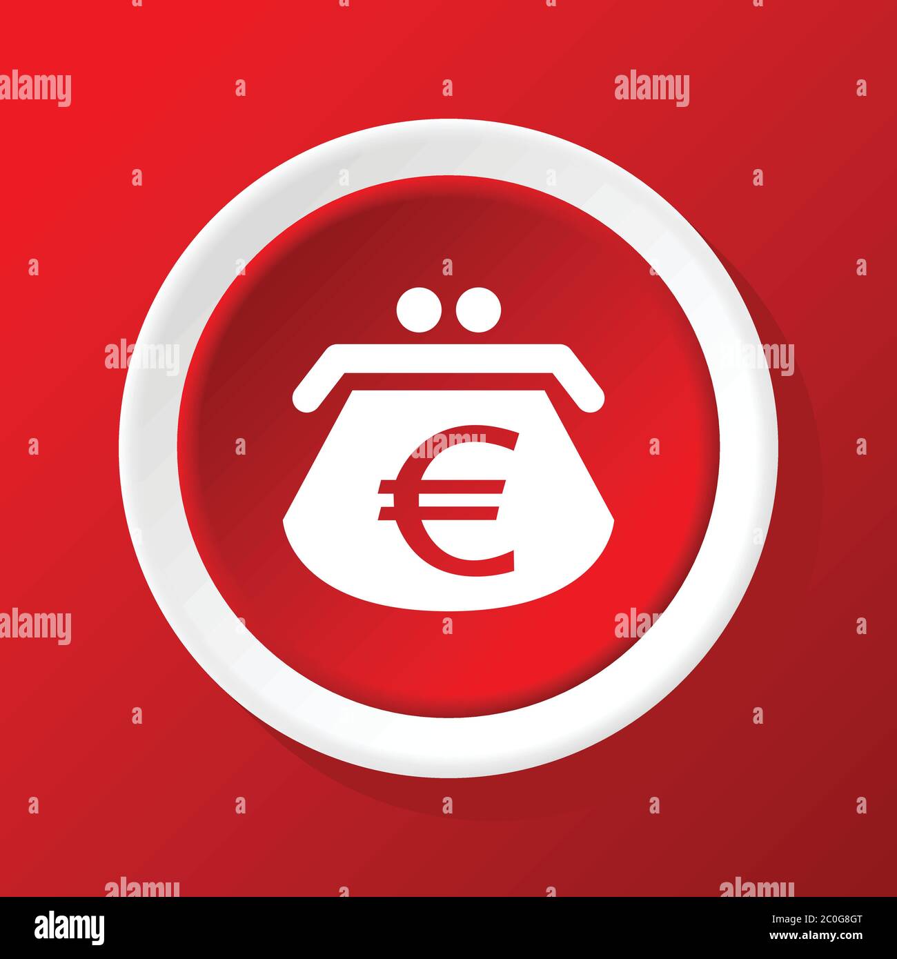 Euro purse icon on red Stock Photo - Alamy