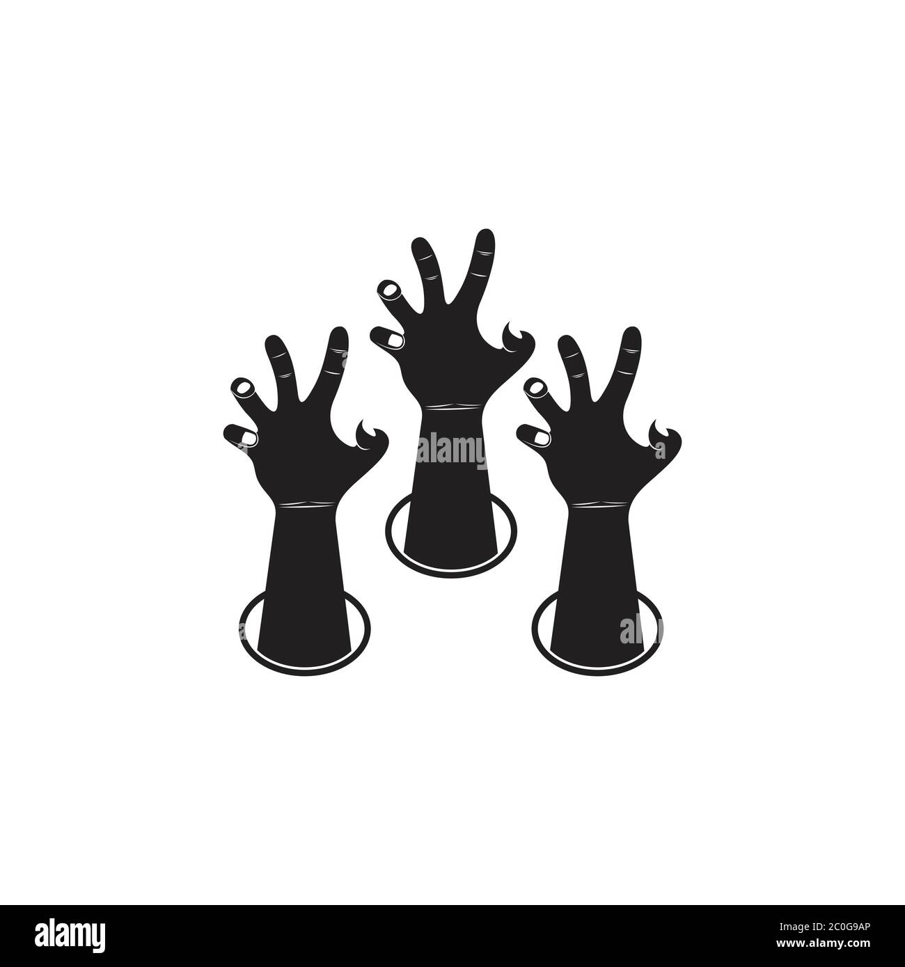 scary hand come out from ground decoration vector Stock Vector Image ...