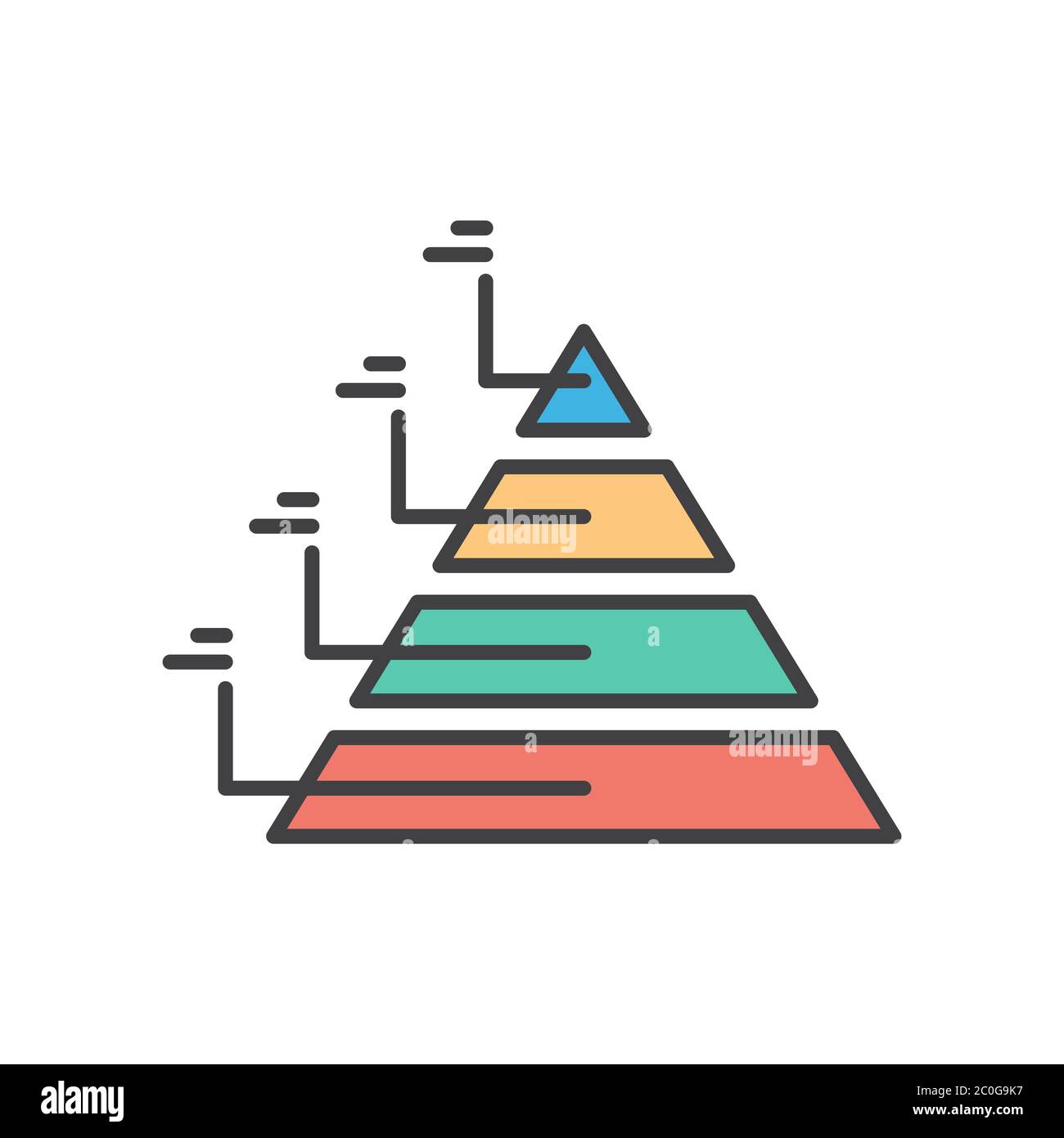 Financial pyramid vector icon symbol isolated on white background Stock ...