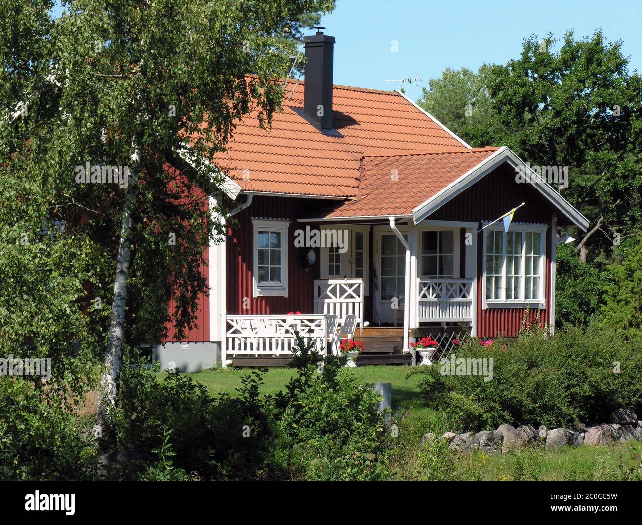 Typical swedish red house hi-res stock photography and images - Alamy