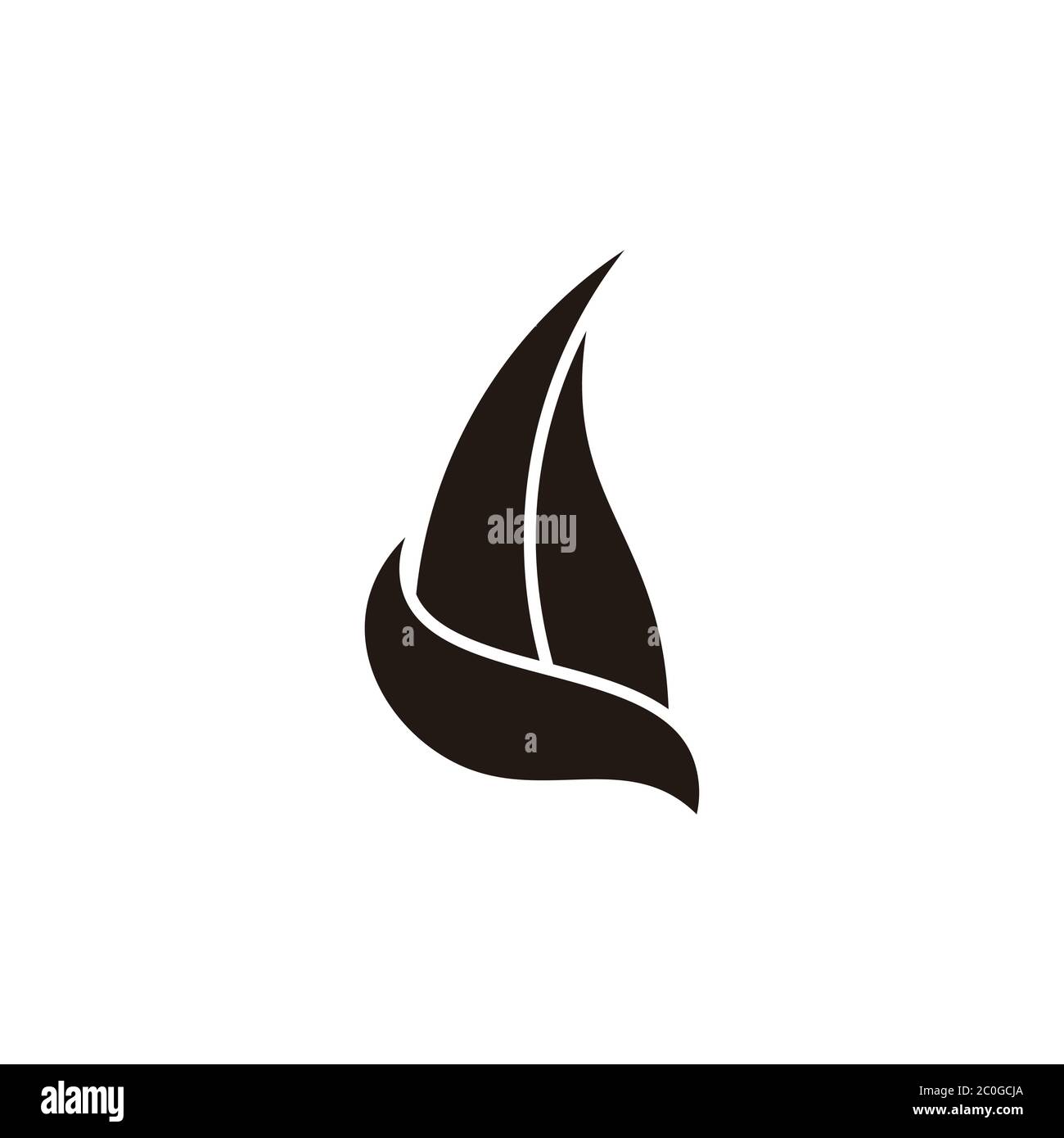 sailing boat curves silhouette geometric design symbol vector Stock ...