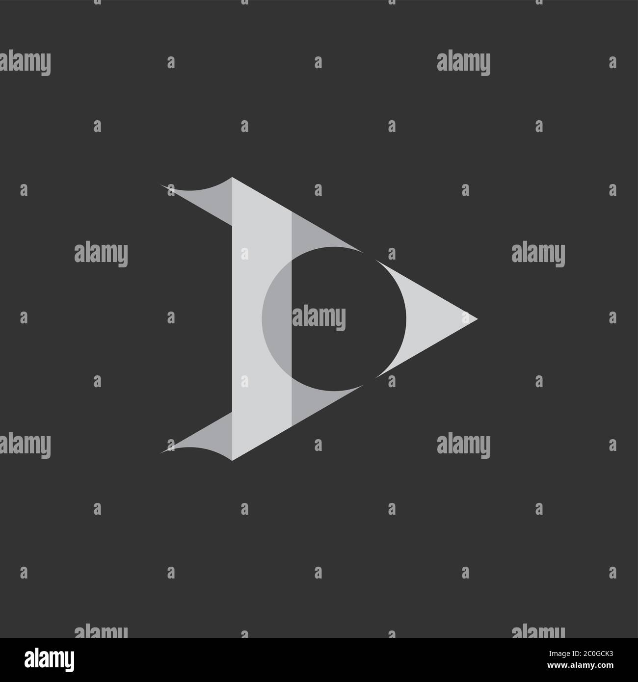 letter d triangle geometric 3d logo vector Stock Vector Image & Art - Alamy