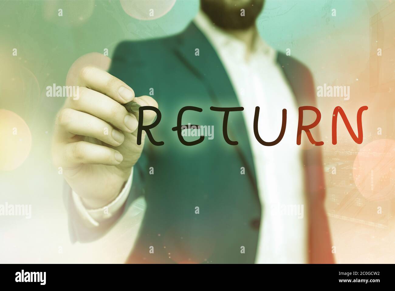 Handwriting text Return. Conceptual photo the act of coming or going ...