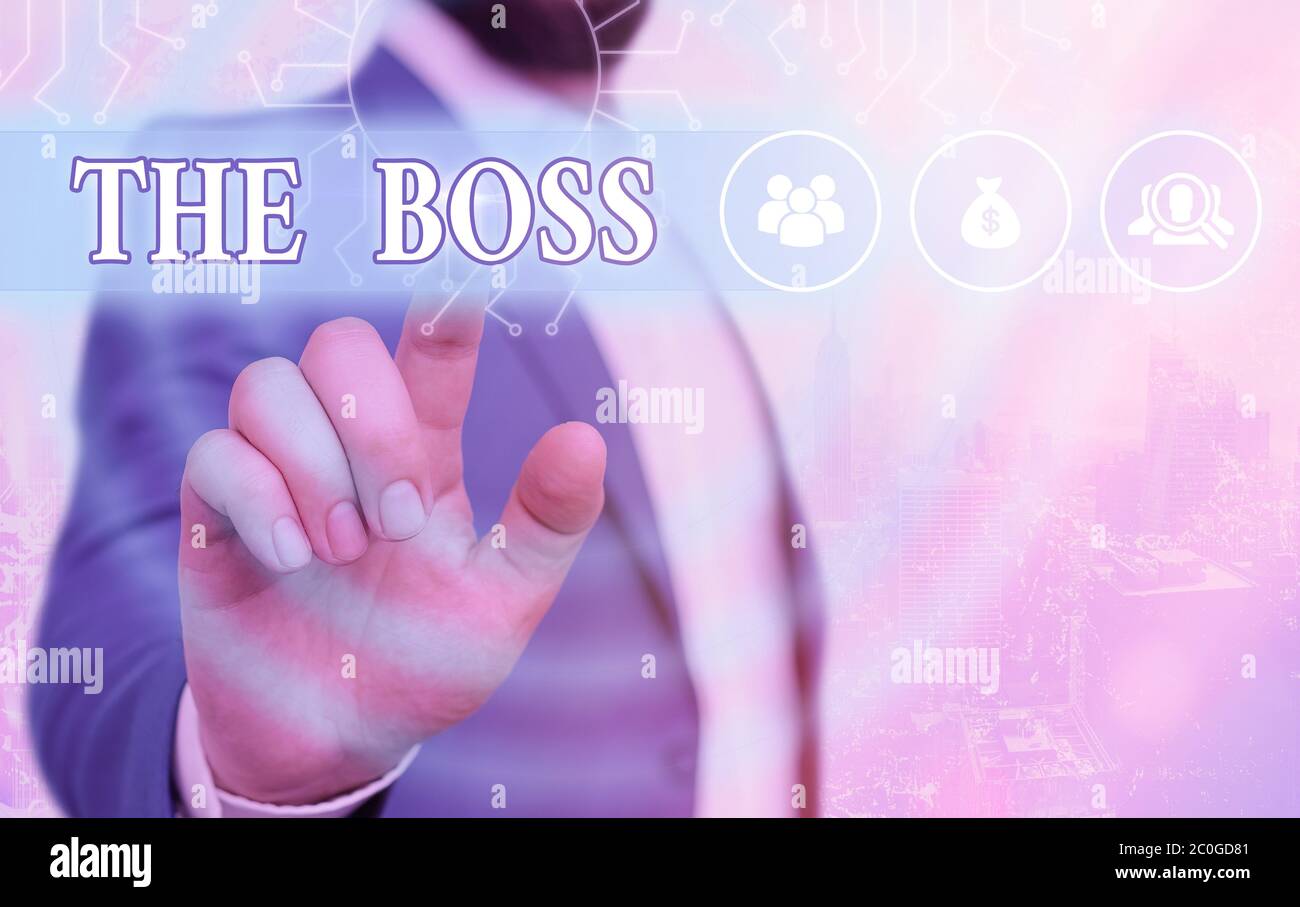 Conceptual hand writing showing The Boss. Concept meaning having ...