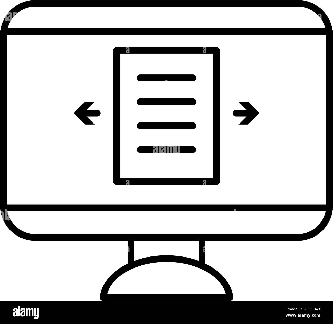 online education concept, computer with document page on screen over ...