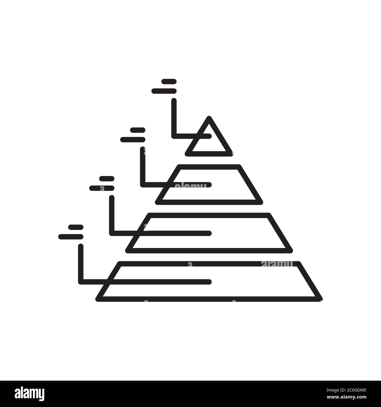 Financial pyramid vector icon symbol isolated on white background Stock ...
