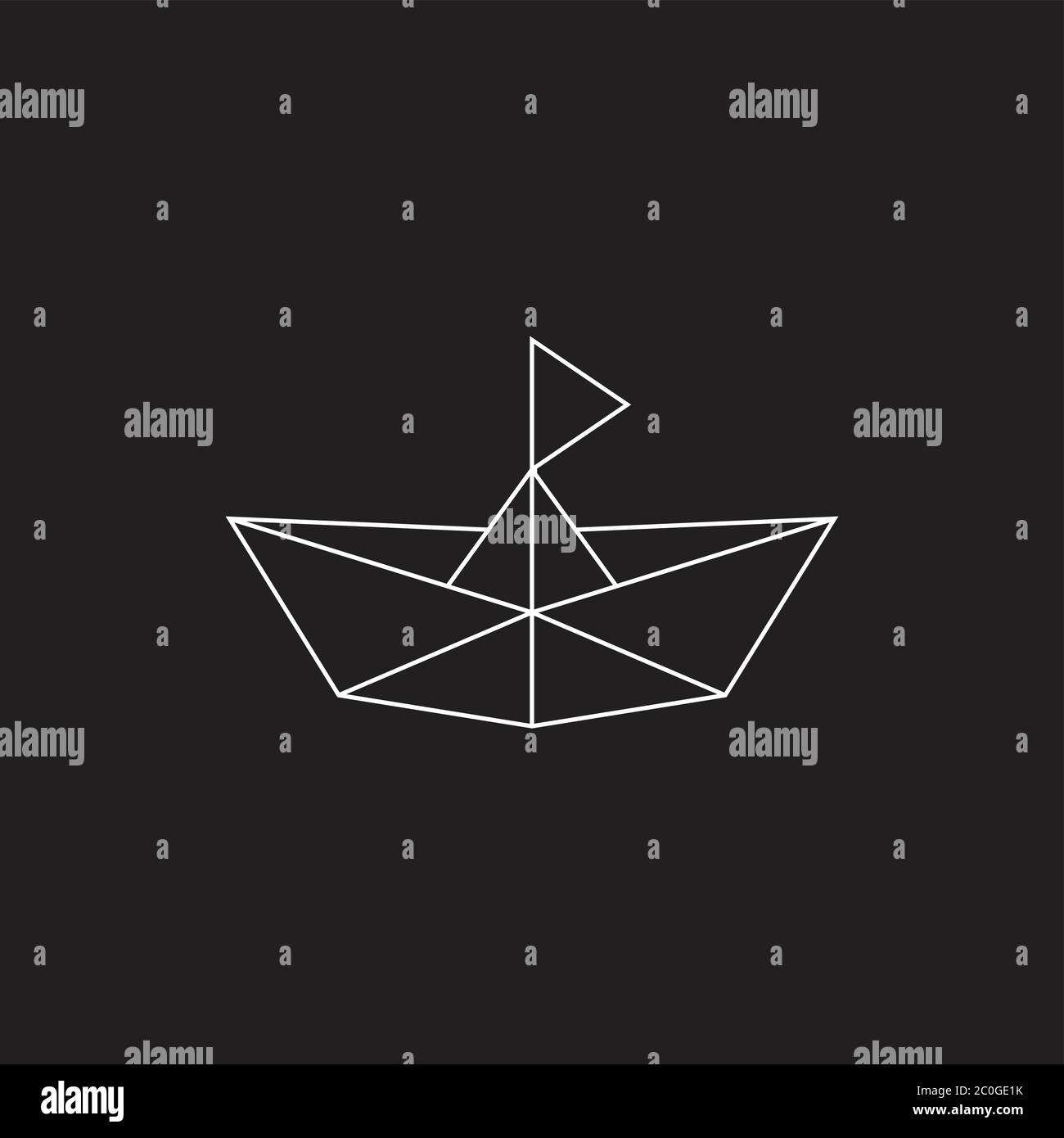 ship boat simple geometric line symbol vector Stock Vector Image & Art ...