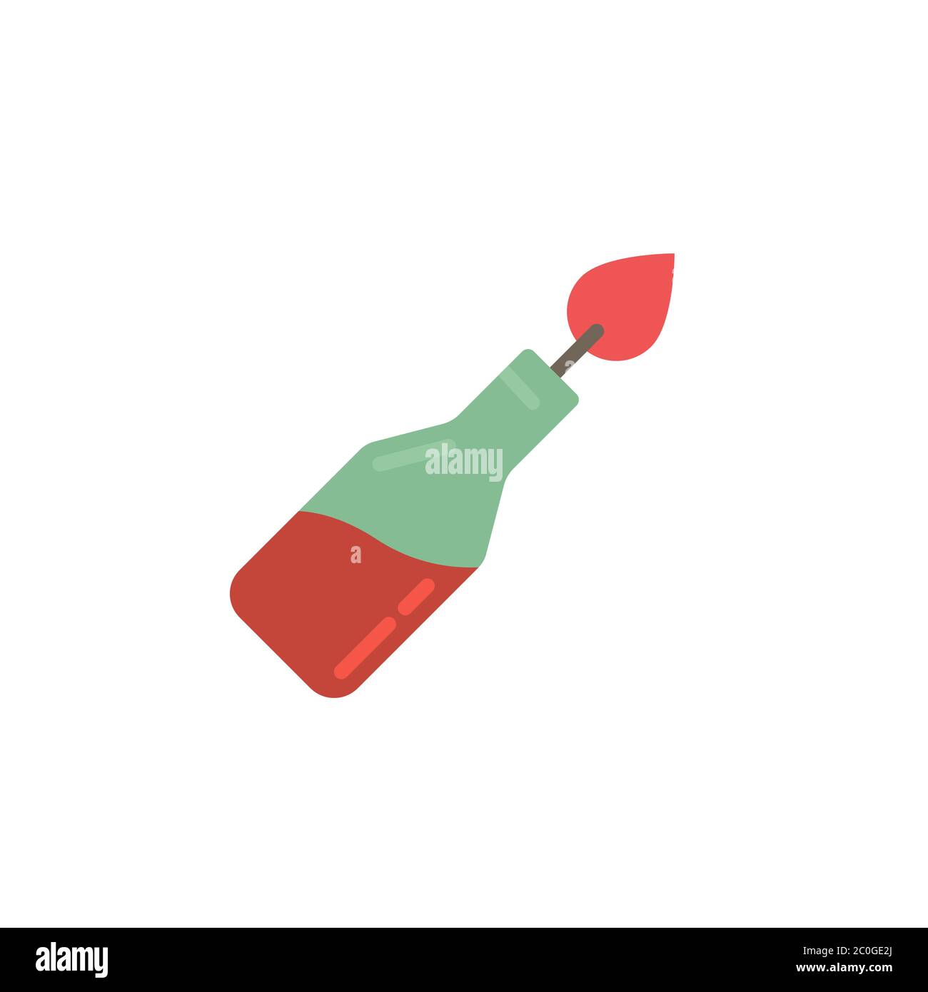Fire cocktail bottle or molotov vector icon symbol weapon isolated on ...