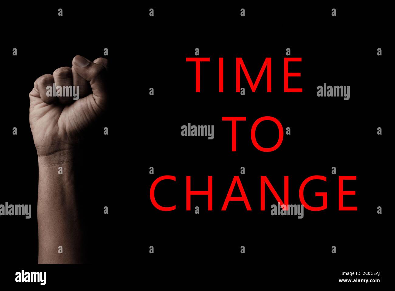 Concept against racism or racial discrimination by showing with hand ...