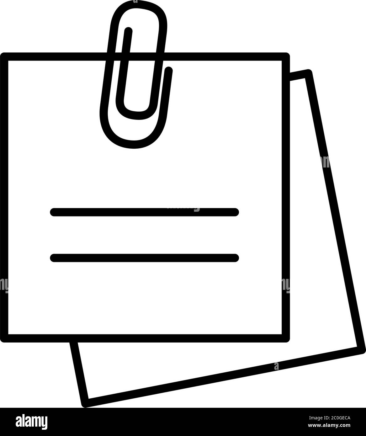 clips with notes icon over white background, line style, vector ...