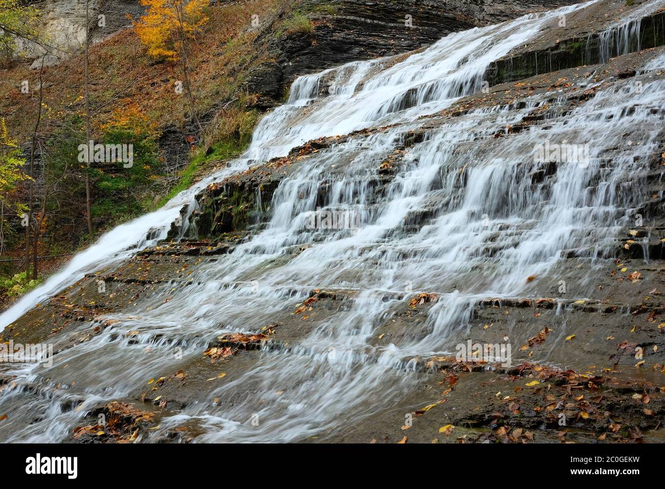 Autumn scene of waterfalls Stock Photo - Alamy