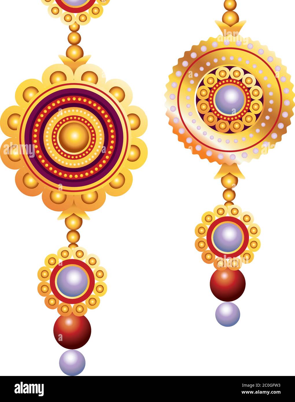 ethnic mandalas indu style hanging vector illustration design Stock ...