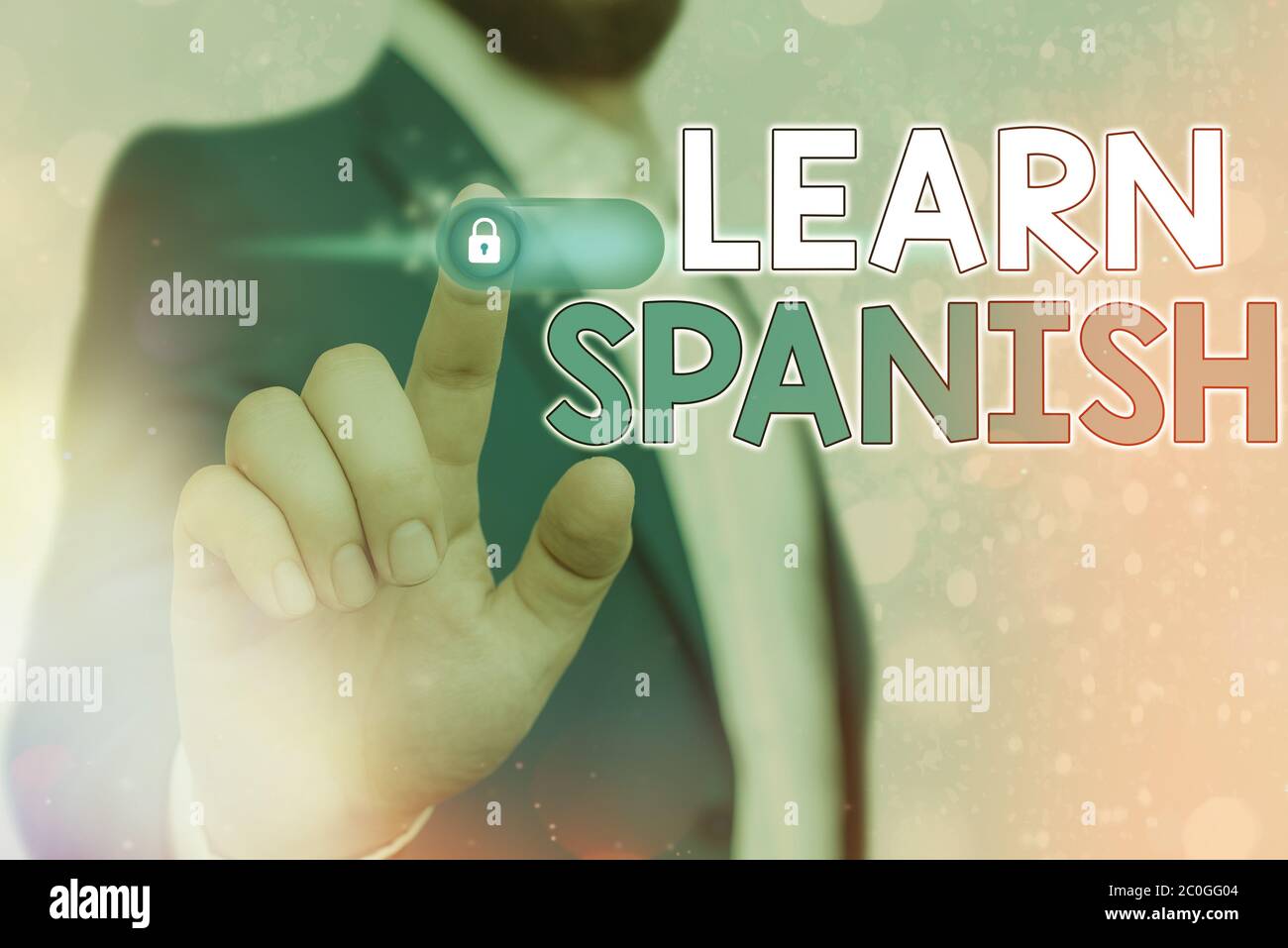Handwriting text Learn Spanish. Conceptual photo to train writing and ...