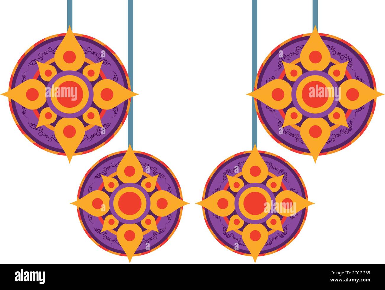 ethnic mandalas indu style hanging vector illustration design Stock ...