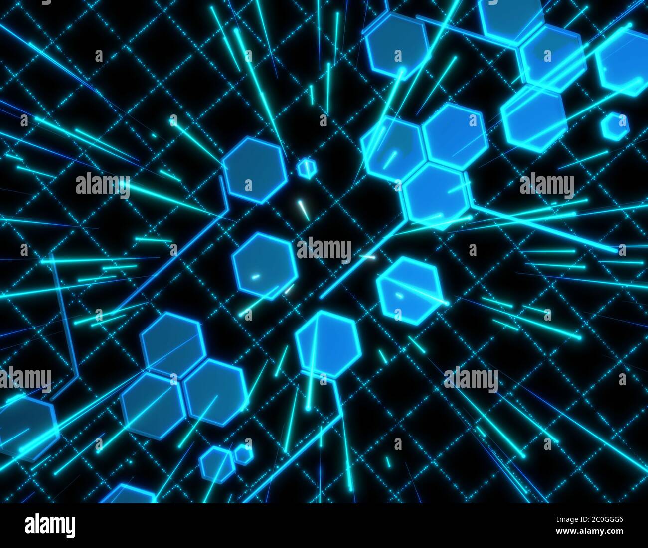 Hexagonal electronic technology, data security Stock Photo - Alamy