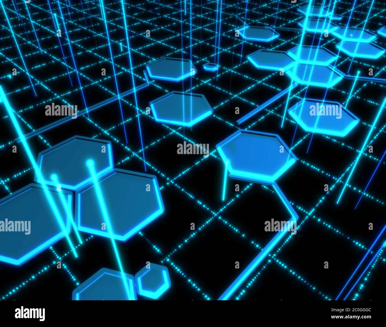 Hexagonal electronic technology, data security Stock Photo - Alamy